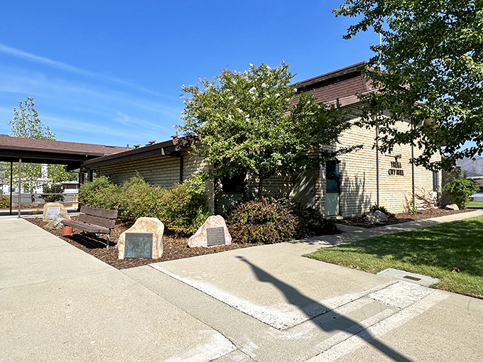 Yreka's City Hall keeps things modest and approachable&mdash;just like the town itself. Those memorial benches invite you to sit and contemplate local governance. Or lunch plans.