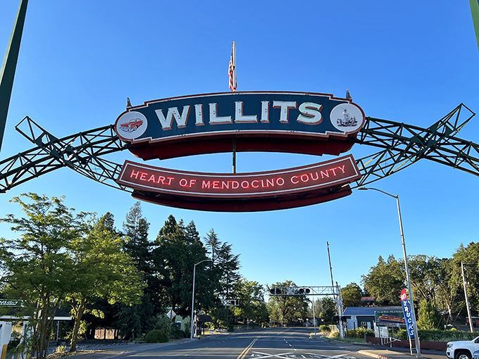The newer "Heart of Mendocino County" arch reminds visitors that Willits isn't just a gateway to somewhere else&mdash;it's a destination worth exploring.