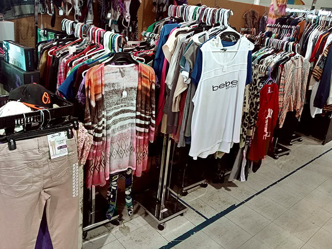 Fashion's circle of life on display&mdash;yesterday's mall brands hanging hopefully, waiting for their chance at a second act in someone's closet.