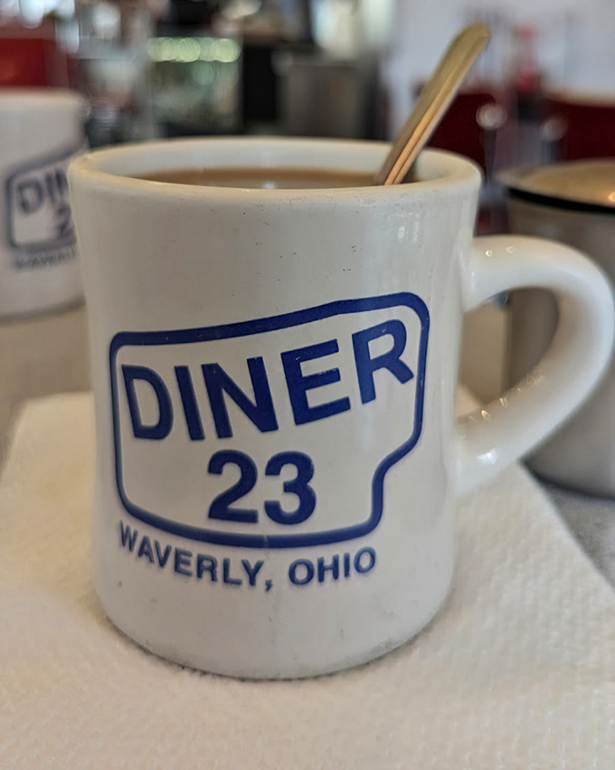 That sturdy mug doesn't just hold coffee&mdash;it holds promise. The day begins here, one sip at a time, in Waverly, Ohio.