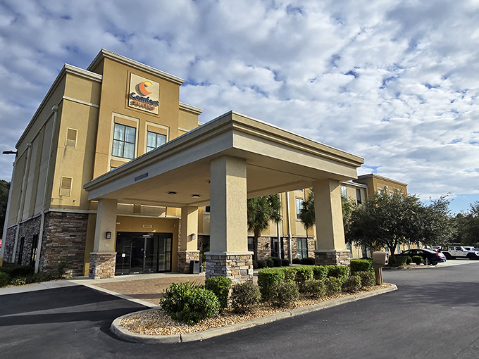 The Comfort Suites provides a modern basecamp for Rainbow River adventures, where you can rest up before tomorrow's tubing expedition.