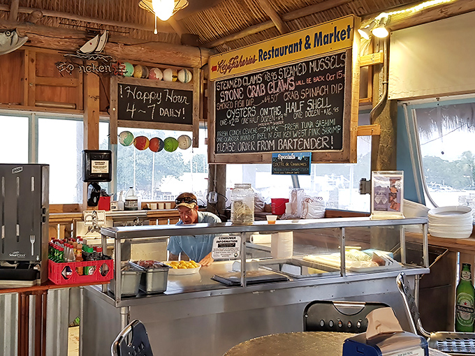 The ordering counter where anticipation builds as you decide between so many tempting seafood options available.