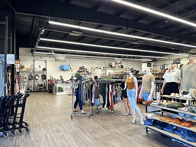 Modern displays and thoughtful merchandising elevate the shopping experience. This isn't your grandmother's cluttered thrift store&mdash;unless grandma was incredibly stylish.