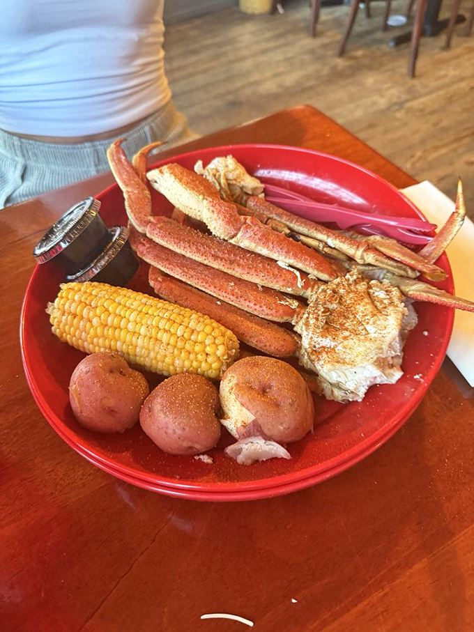 Snow crab legs so perfect they make you wonder if cracking and dipping is actually a form of meditation designed for maximum joy.