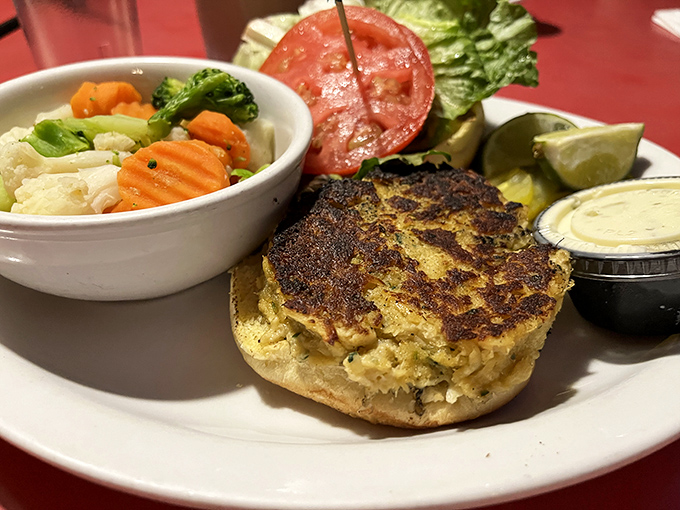 A crab cake sandwich that doesn't skimp on the crab&mdash;a rare and beautiful thing. That golden crust is what seafood dreams are made of.