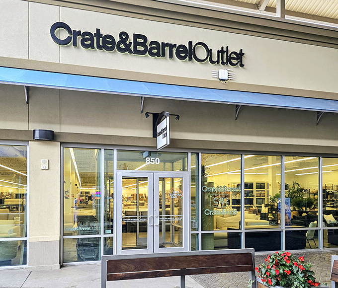 Crate & Barrel Outlet: the place that convinces you that yes, you absolutely need that serving platter you'll use exactly once a year.