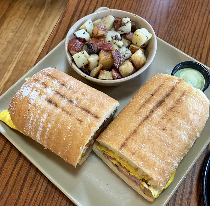 This sandwich doesn't just satisfy hunger&mdash;it resolves it completely, with crispy bread giving way to a perfect ratio of fillings and those potatoes!