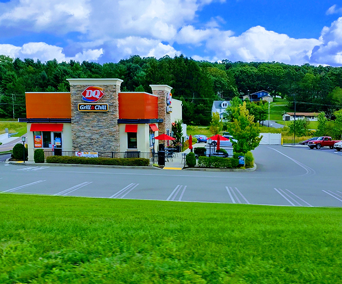Even chain restaurants like this Dairy Queen take on small-town personality in Oakland, where soft-serve becomes a community gathering opportunity.