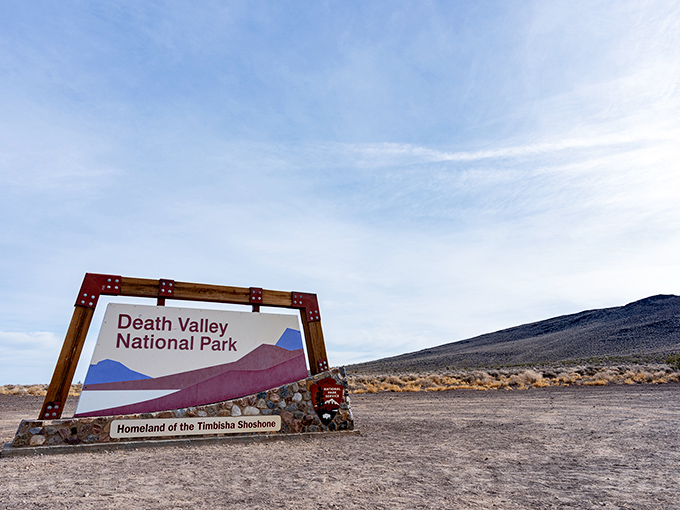 The vast expanse of Death Valley stretches toward distant mountains like nature's version of a cathedral ceiling. Spiritual vertigo guaranteed.