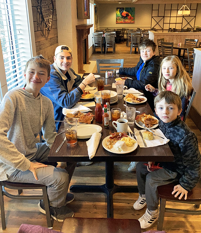 The true measure of a family restaurant: smiling faces around a table loaded with breakfast favorites&mdash;creating memories one pancake at a time.