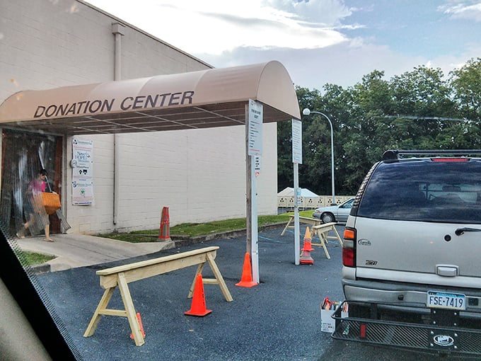 The donation center keeps the cycle spinning, where your clutter becomes someone else's treasure hunt victory.