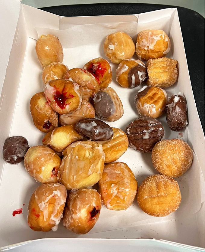 Donut holes&mdash;for when you want the joy of donuts in bite-sized form. Perfect for sharing, though you might not want to.