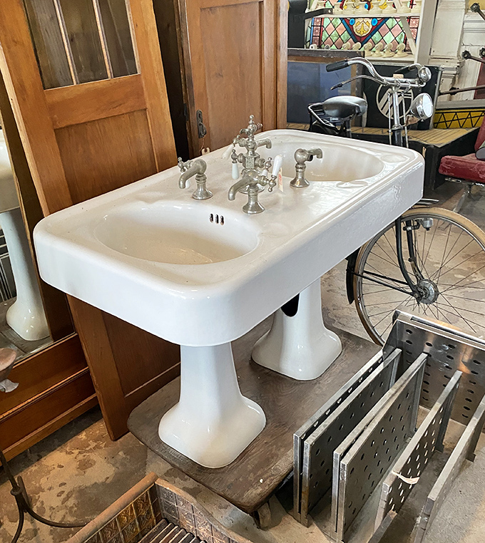 The Rolls-Royce of bathroom fixtures. This isn't just a sink&mdash;it's a porcelain throne for your toothbrush with more character than most modern homes.