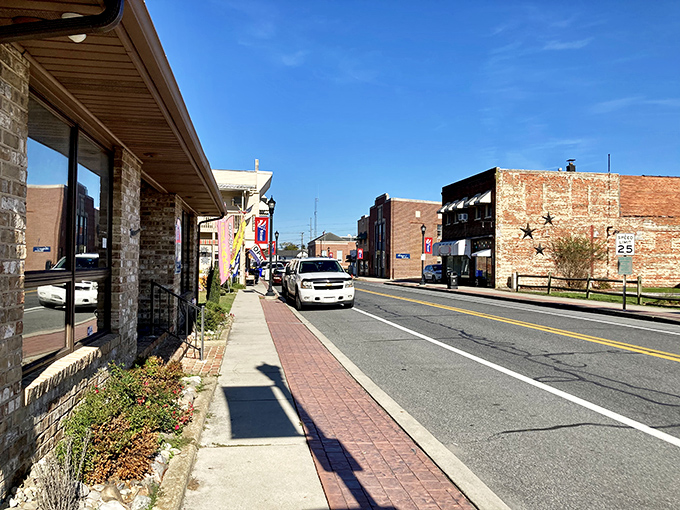 Downtown Harrington's brick sidewalks and historic buildings create a walkable main street that feels like stepping into a simpler, friendlier time.