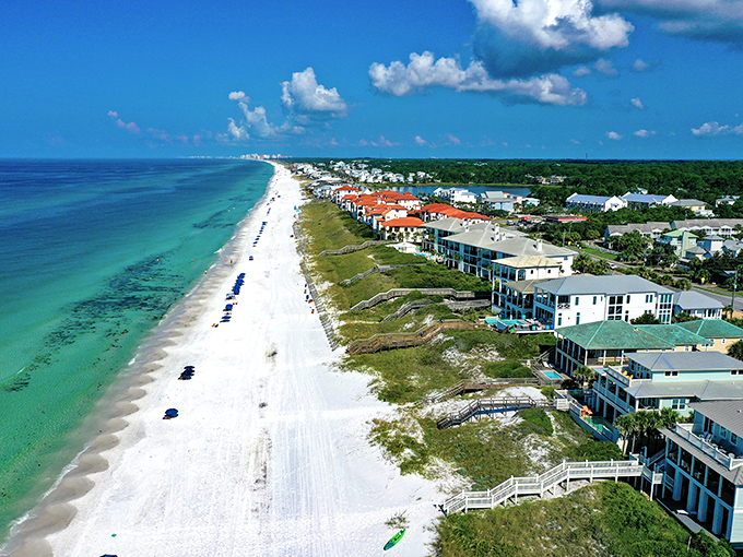 The white-sand beaches of Dune Allen stretch like powdered sugar along emerald waters. Mother Nature's version of a five-star resort.