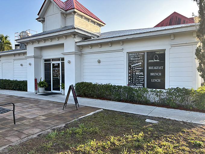 Eggshells Kitchen's charming entrance promises breakfast that'll make you forget about those fancy brunch spots.