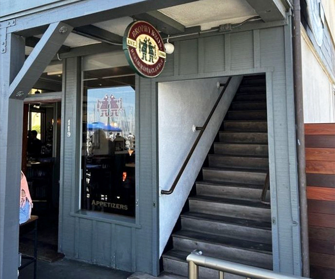 The stairway to seafood heaven. This unassuming entrance has welcomed celebrities, locals, and hungry travelers seeking the truth about great clam chowder.
