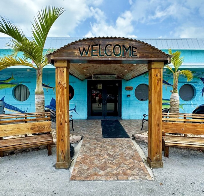 The entrance says "Welcome" but what it really means is "Prepare yourself for a meal you'll be talking about for years."