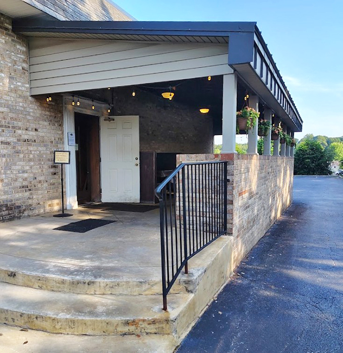 A few simple steps lead to culinary happiness &ndash; this entrance has welcomed generations of diners seeking the perfect steak.
