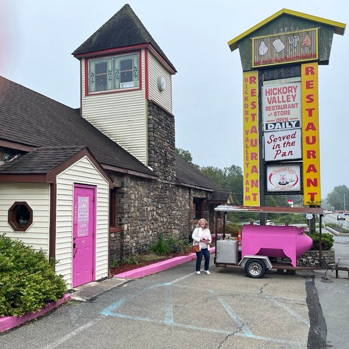 The iconic entrance with its stone walls and distinctive tower. Not just a restaurant&mdash;a Pocono Mountains landmark that's earned its place in breakfast history.