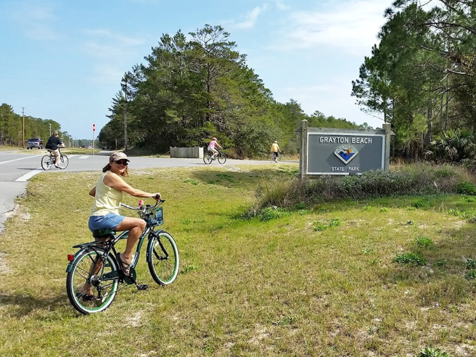 The entrance that promises adventure. Cyclists know the secret&mdash;the best way to explore Grayton is on two wheels, powered by wonder.