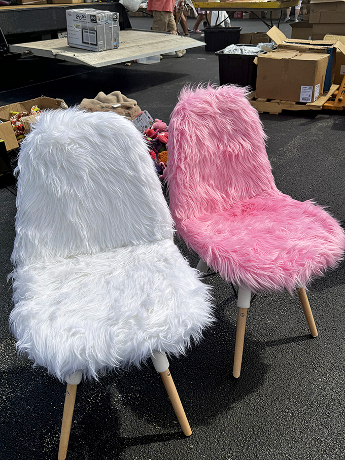 These fuzzy statement chairs aren't just seating—they're conversation starters that ask the eternal question: "Am I ridiculous or exactly what your living room needs?"