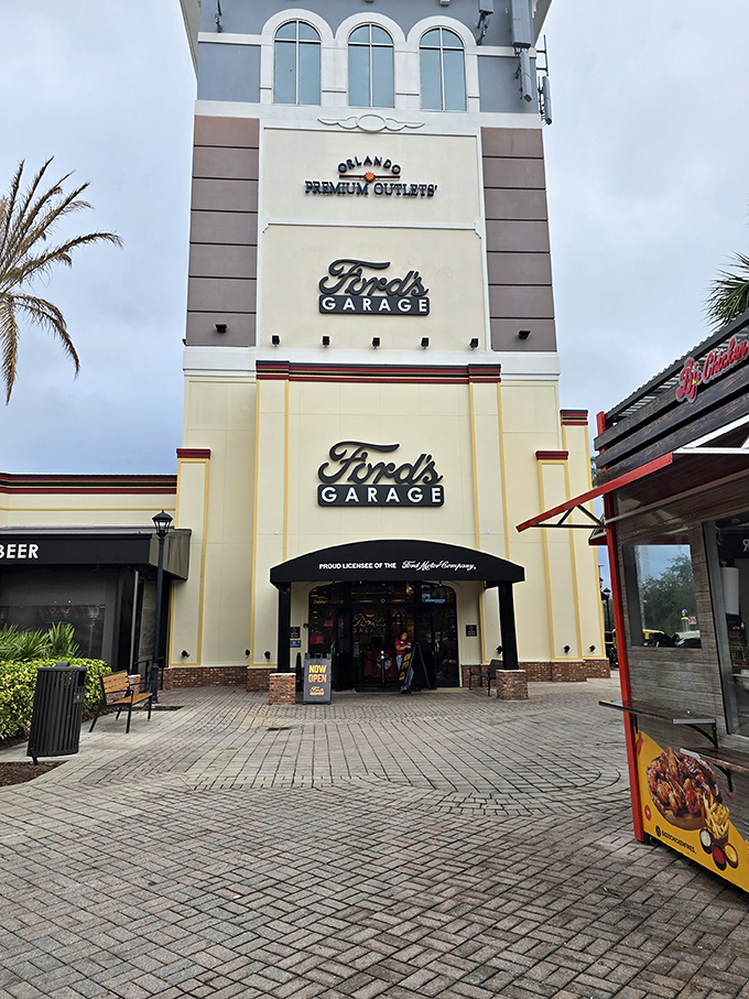 Ford's Garage brings unexpected character to outlet shopping. When you need a pit stop that's more interesting than the typical mall fare.