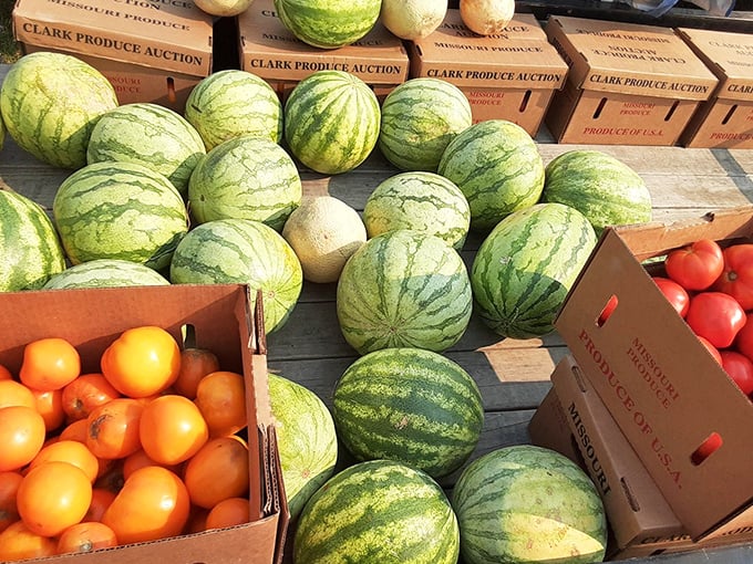 Summer's sweetness captured in perfect watermelons and sun-ripened tomatoes&mdash;farm-fresh produce that makes supermarket offerings seem like pale imitations.