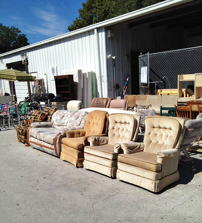 The furniture graveyard or adoption center? These well-loved chairs and sofas are staging their comeback tour, one living room at a time.