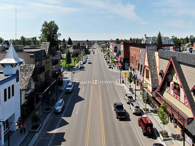 Gaylord from above reveals the perfect small-town layout&mdash;where you're never more than a five-minute drive from both wilderness adventures and comfort food.