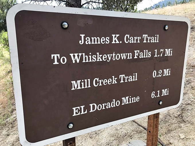 The James K. Carr Trail sign promises adventure just 1.7 miles away. Some of life's best experiences require just a little effort.