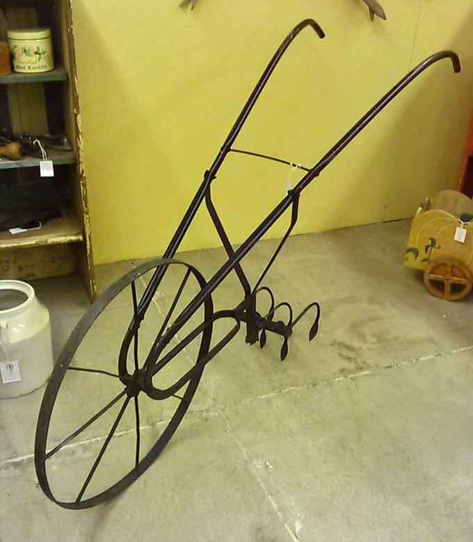 This high-wheel cultivator isn't just farm equipment&mdash;it's agricultural sculpture, a testament to when American ingenuity rolled on iron wheels.