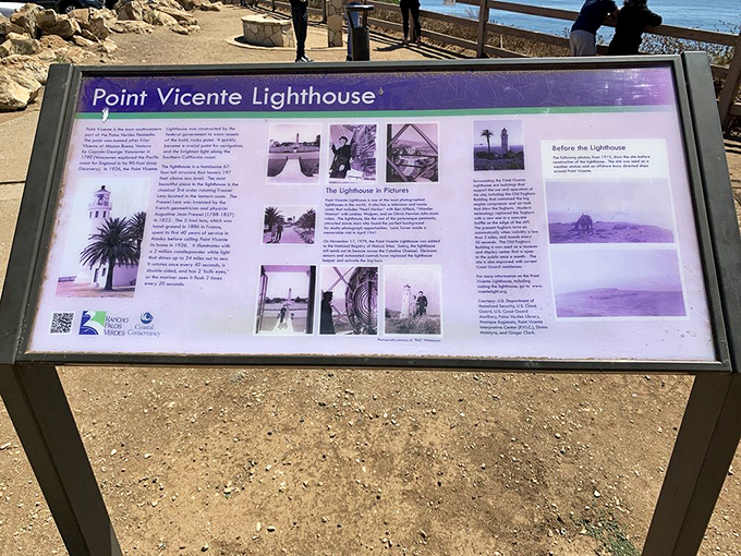 History lesson with an ocean view. This informational display offers context, but nothing compares to experiencing the real thing.