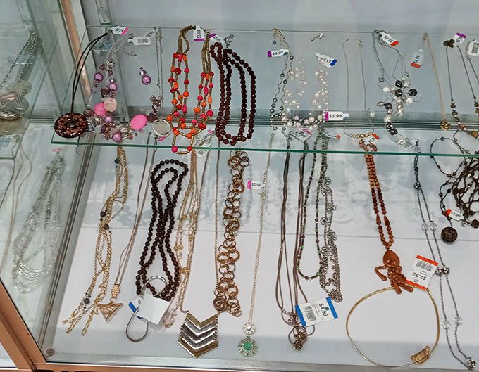 Treasure chest of sparkle and shine! This jewelry case proves that someone's "I never wear this anymore" becomes your "Where did you find that amazing necklace?"