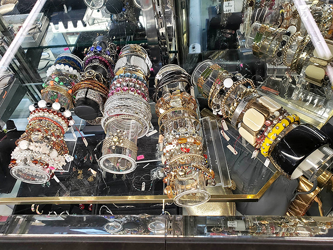 Treasure chest of sparkle and shine, where one person's discarded bracelet becomes another's statement piece at a fraction of the price.