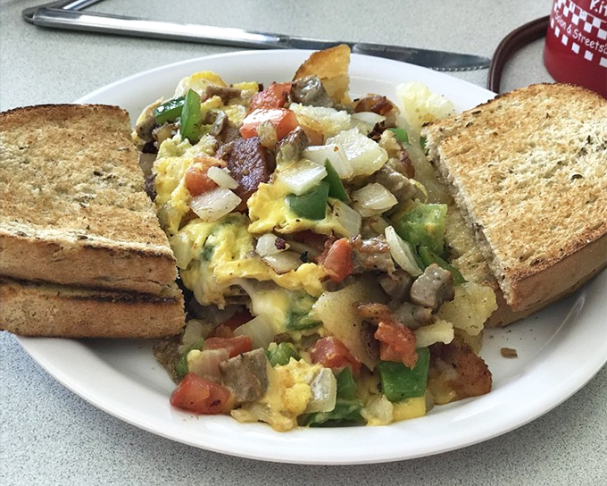 This scramble isn't just breakfast&mdash;it's a beautiful chaos of ingredients that somehow finds harmony on the plate, like a jazz improvisation you can eat.