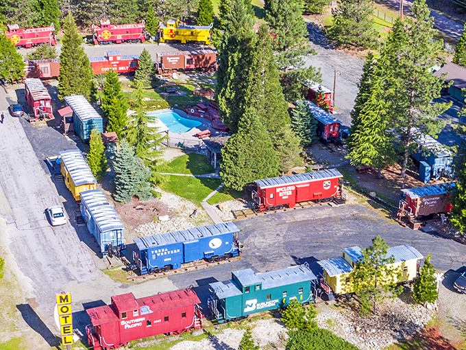 Railroad cars transformed into unique lodging at Jubilee Railroad Wilderness Lodge&mdash;where "sleeping on a train" is actually the goal, not an accidental commuter nap.