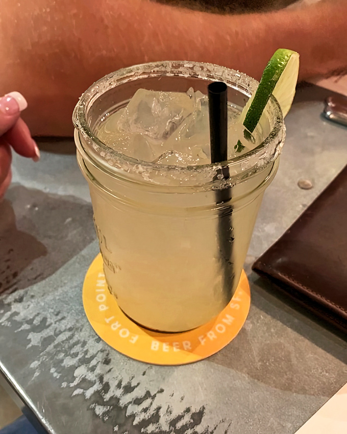 A margarita to wash down all that smoky goodness, because even barbecue legends need proper refreshment.