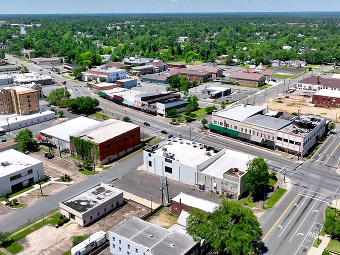 From above, Marianna reveals itself as a perfect patchwork of green spaces and historic buildings&mdash;small-town Florida at its most authentic.