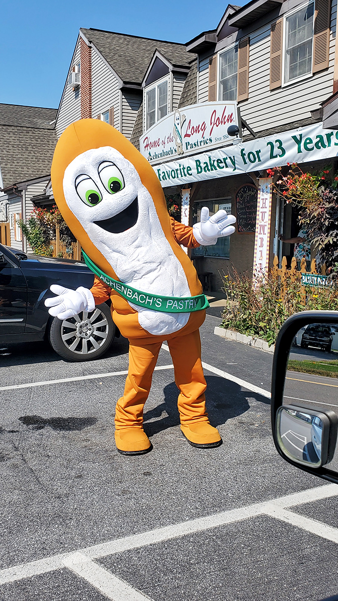 When your signature pastry gets its own mascot costume, you know you've made it. This Long John isn't just a character—he's a cultural icon.