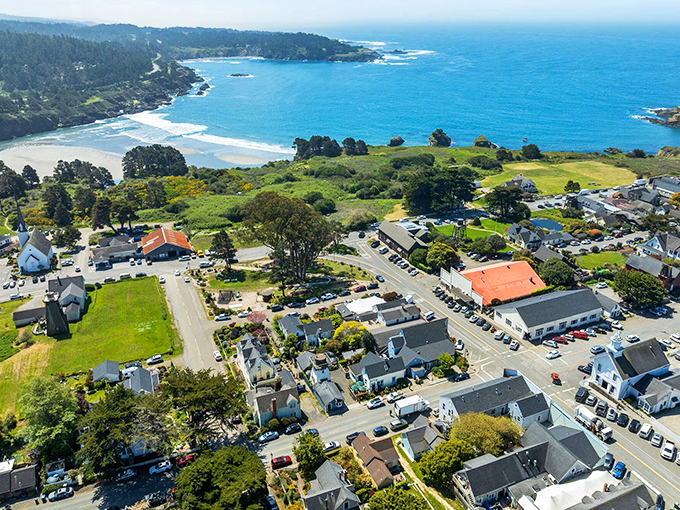 From above, Mendocino reveals its perfect proportions&mdash;a village that understood the assignment of balancing human scale with natural grandeur.