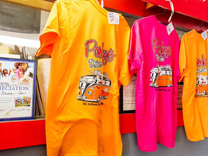 Vibrant Porky's merchandise lets devoted fans take a piece of burger paradise home, beyond the inevitable leftovers.
