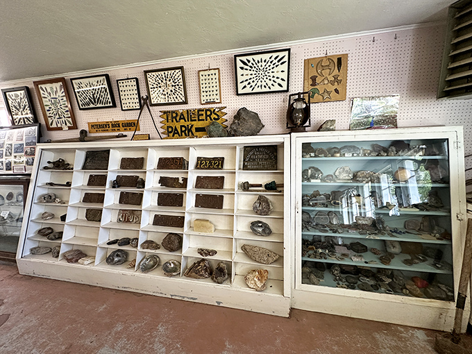 Museum displays showcase the raw materials of dreams&mdash;meticulously organized specimens that inspired a lifetime of stone architecture.