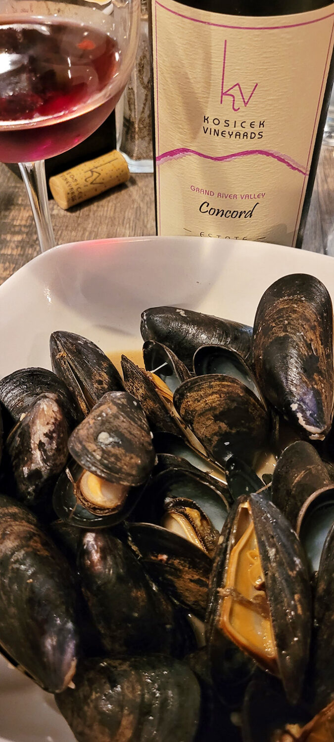 These mussels have traveled farther to reach your plate than you did to reach the restaurant. Paired with local wine, it's a coastal-Ohio collaboration.