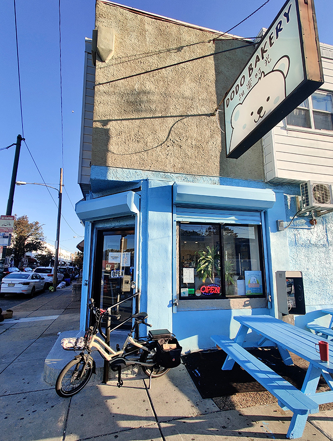 A blue picnic table outside invites you to enjoy your treasures immediately—because sometimes waiting until you get home is simply asking too much.