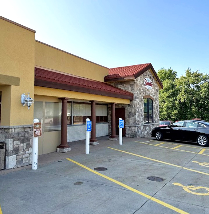 The exterior view that greets you upon arrival &ndash; simple, welcoming, and promising all the Italian comfort food your heart desires.