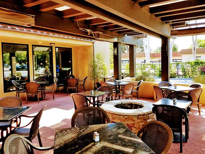 The outdoor patio at Sea Fresh &ndash; where fire pits, fresh air, and fantastic food create the California dining trifecta.