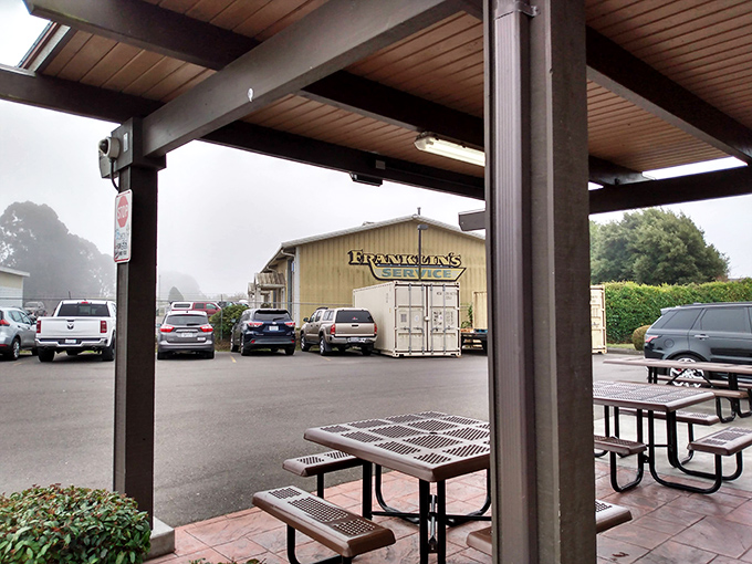 Even the outdoor seating area has that quintessential small-town charm. The perfect spot to digest your pie while plotting your return visit.