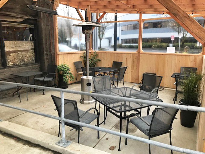 Outdoor seating for those perfect Portland mornings when you need sunshine with your scrambled eggs.
