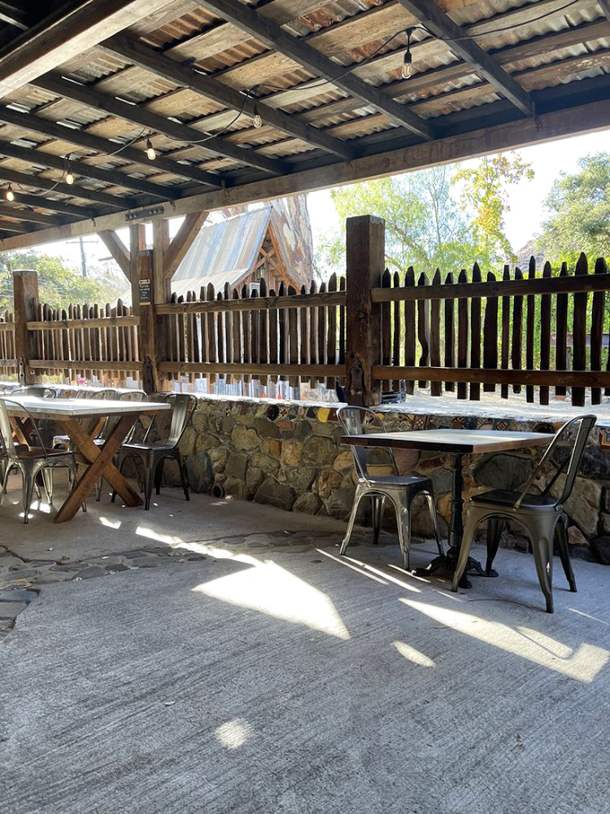 Outdoor seating connects you directly with the natural beauty that inspired this unique canyon dining destination.